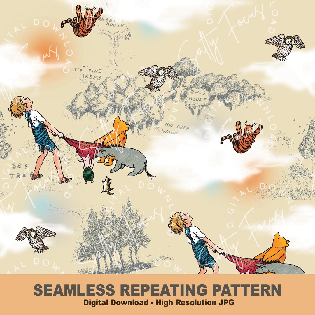 Classic Winnie-the-pooh Seamless Pattern, Winnie Pooh, Pooh Bear ...