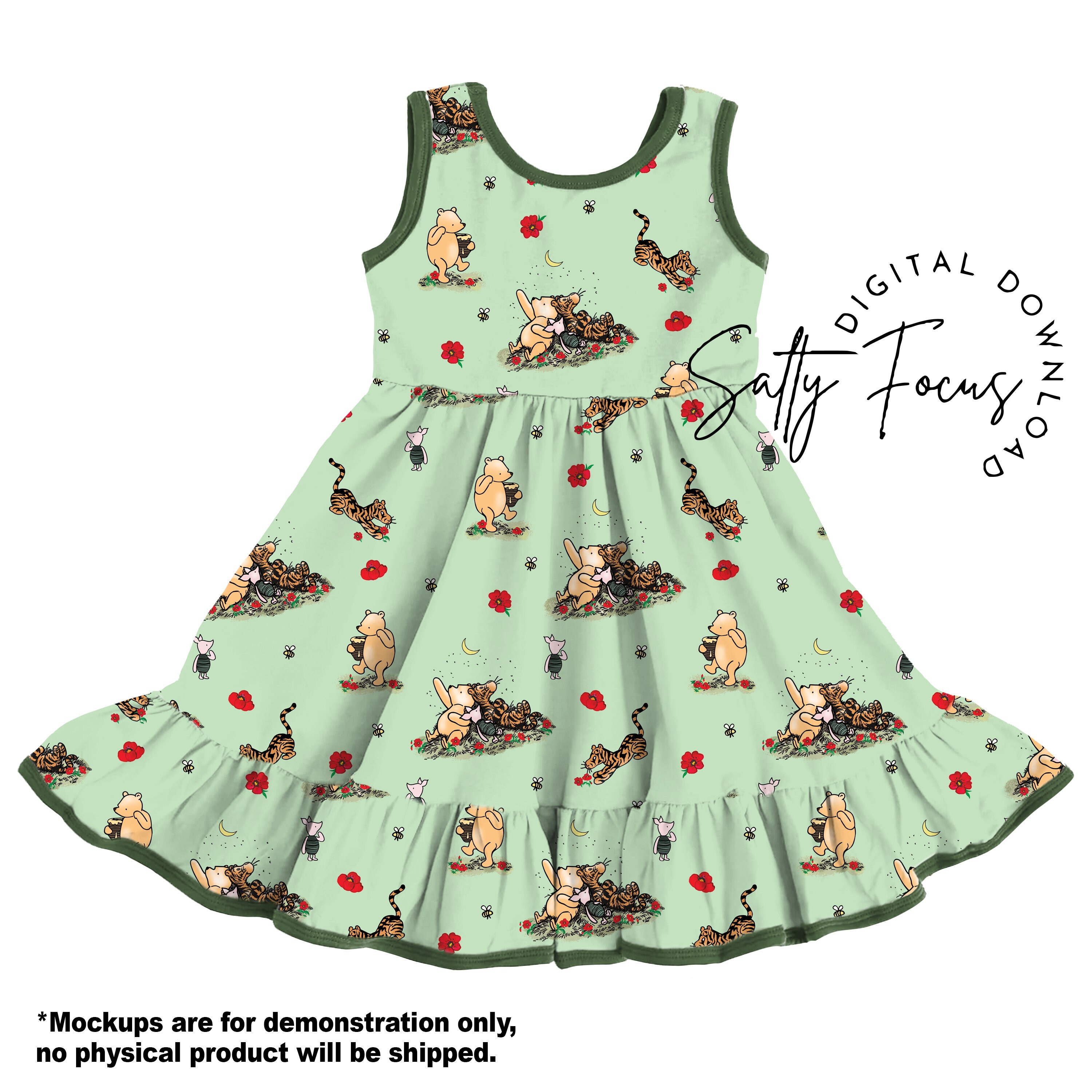 Classic Winnie the Pooh With Vintage Tigger Seamless Pattern, Poppies ...