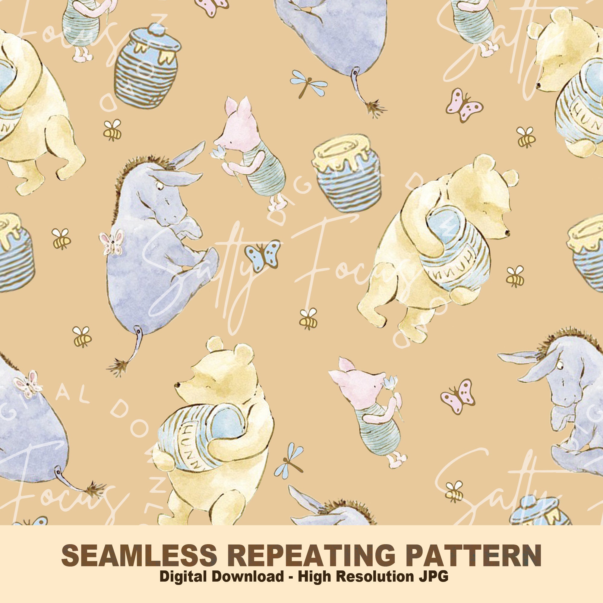 Classic Winnie-the-pooh Seamless Pattern, Repeating Pattern, Pattern ...