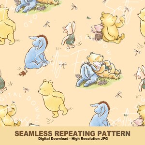 Classic Winnie-the-pooh Seamless Pattern No Tigger, Vintage Pooh ...