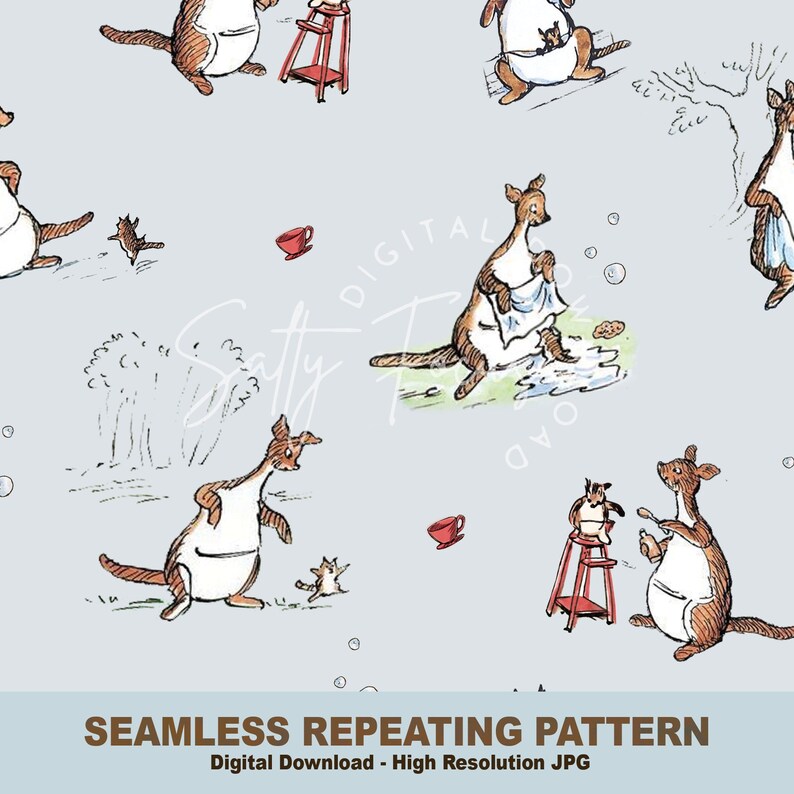 Classic Winnie the Pooh Seamless Pattern Kanga and Roo - Etsy