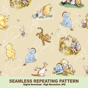 Classic Winnie-the-pooh Seamless Pattern With Tigger, Winnie-the-pooh ...