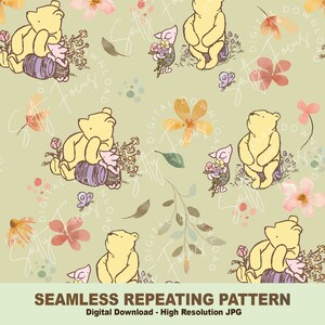 Classic Winnie-the-pooh Seamless Repeating Pattern, Pooh and Friends ...