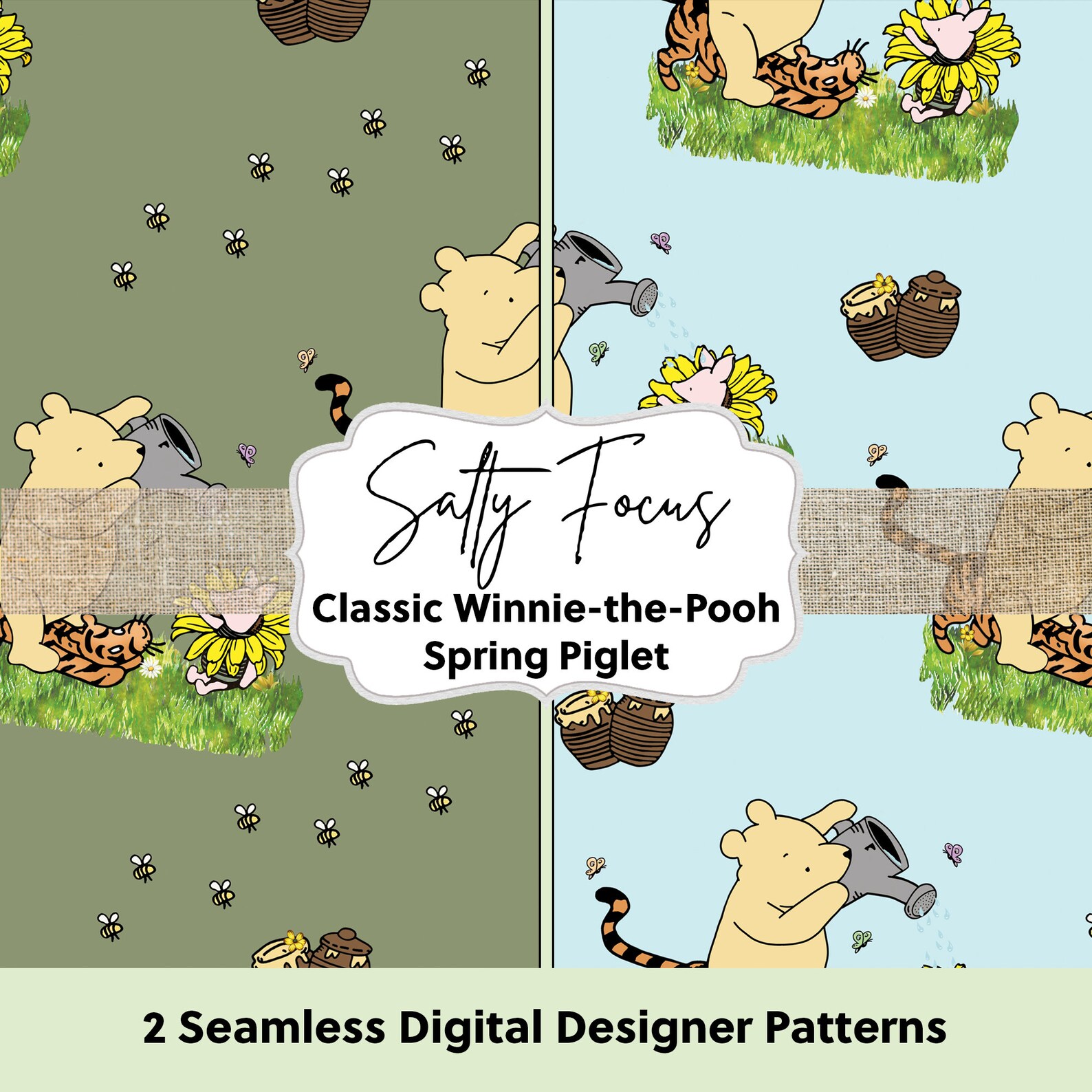 Spring Classic Winnie-the-pooh Seamless Pattern, Pooh and Piglet ...