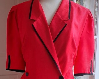 80s Red Jacket - Etsy UK