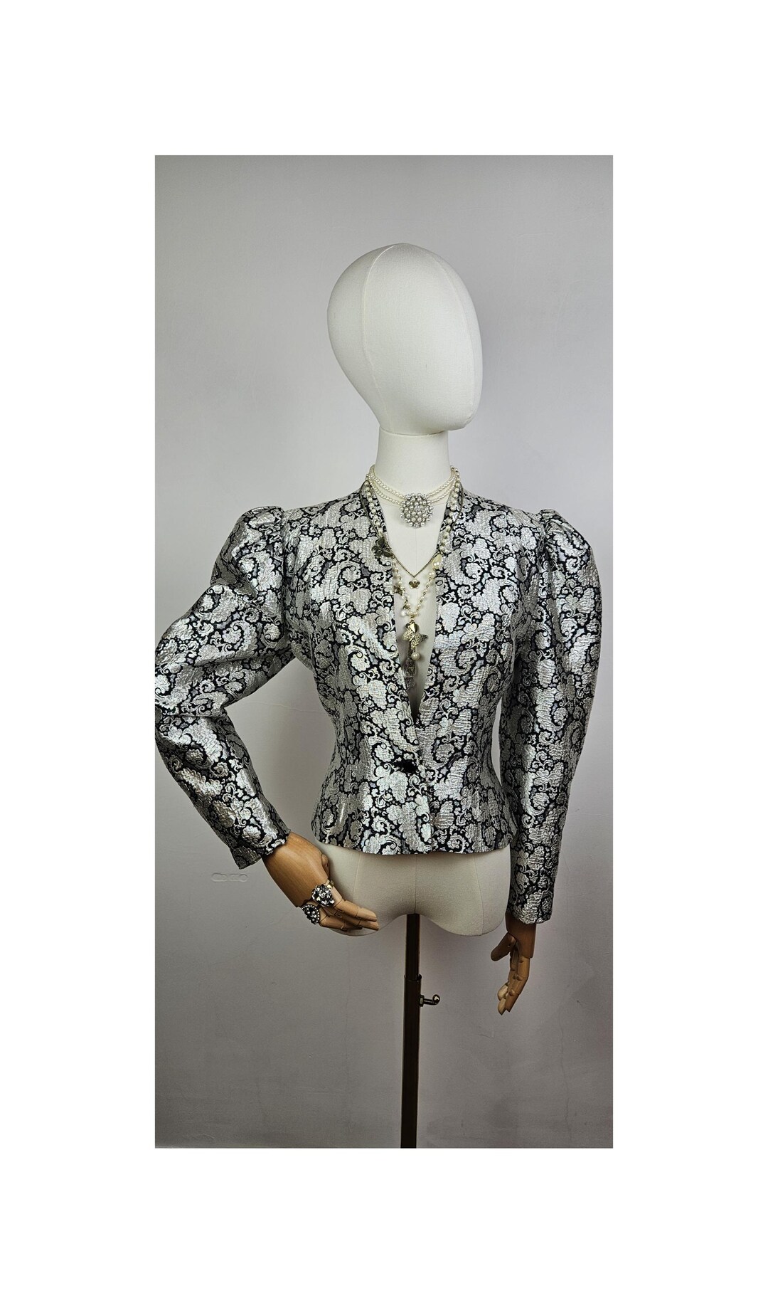 1980s Vintage70s 80s Glam Rock Silver Party Bolero Jacket - Etsy UK