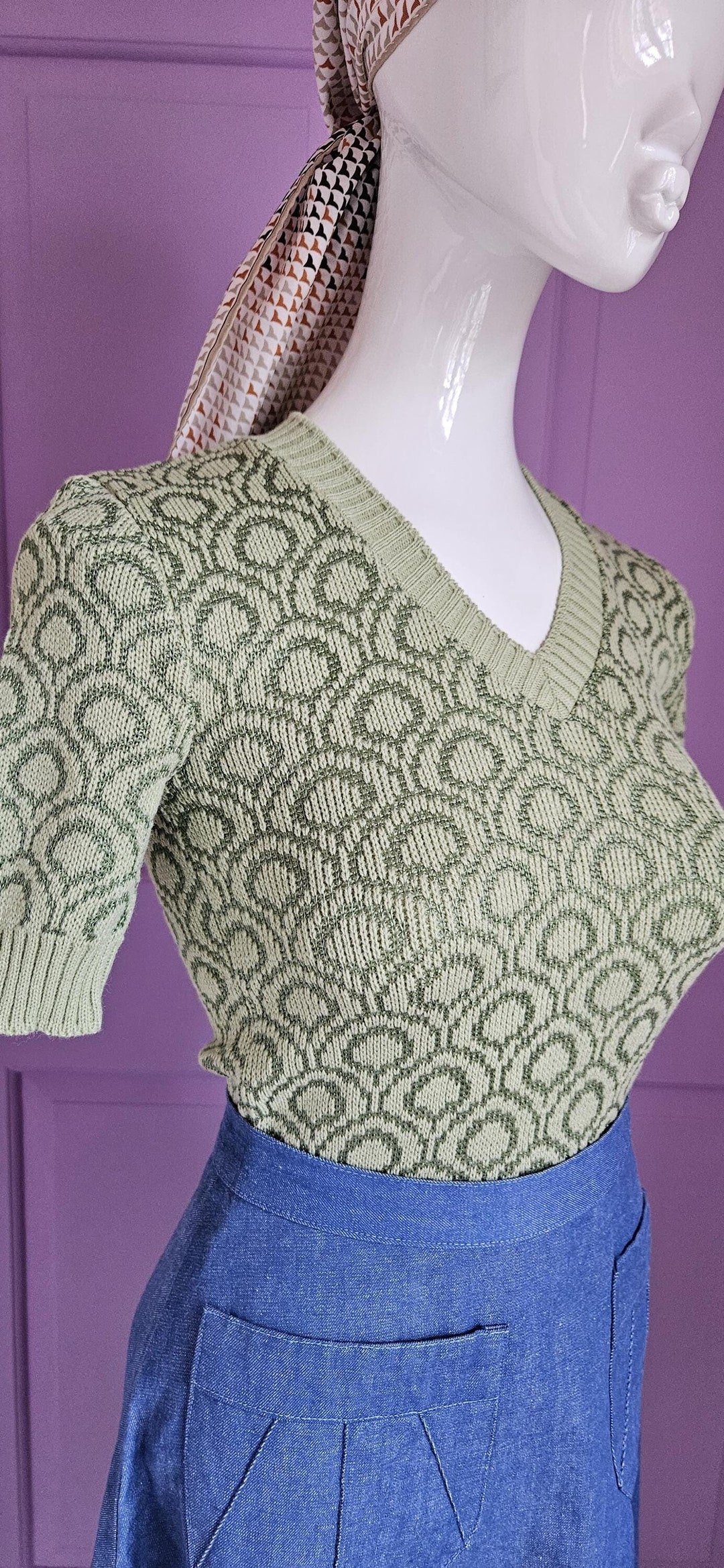 1970s Vintage 70s Sage Green Pin up Tank Top - Etsy