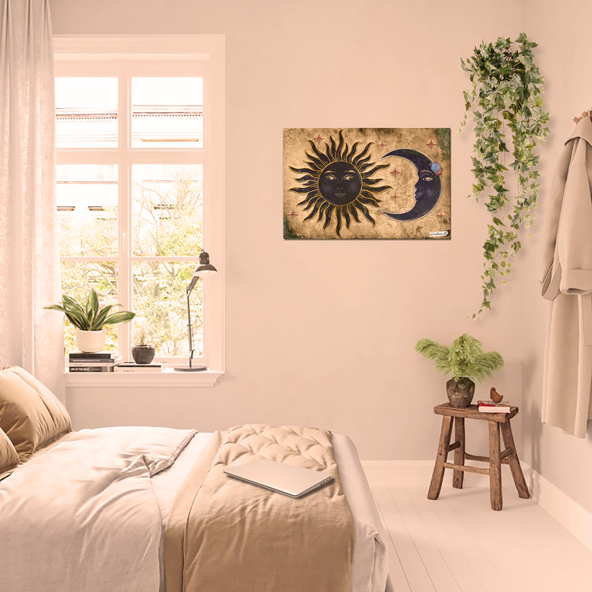 Sun and Moon Wall Art Print (canvas or Poster), Sun and Moon ...