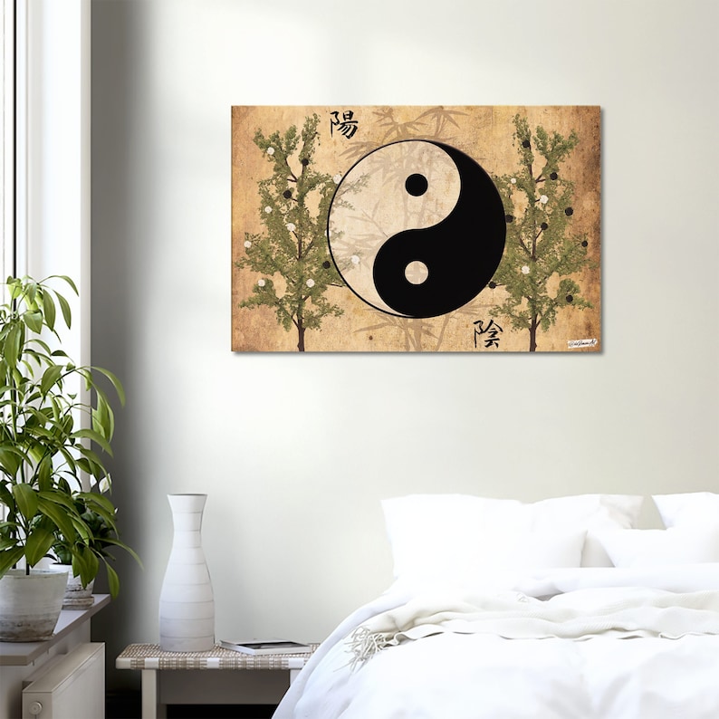 Yin Yang Wall Art, Yin Yang Decor, Yin Yang Room Decor, Yin Yang Print ...