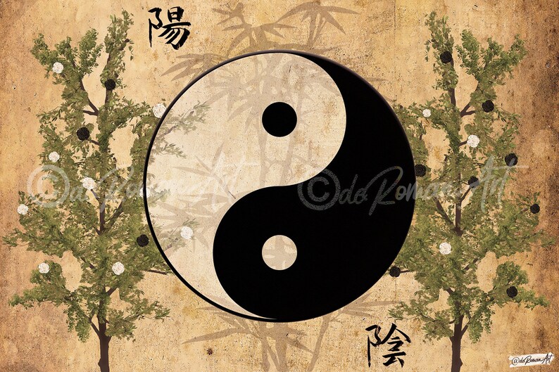 Yin Yang Wall Art, Yin Yang Decor, Yin Yang Room Decor, Yin Yang Print ...