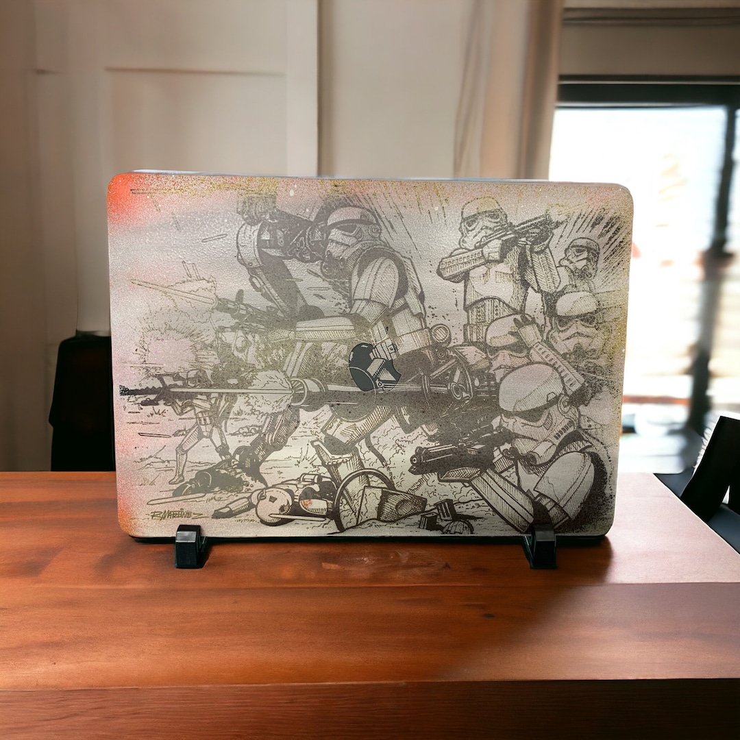 Recycled MacBook Pro Screen With Laser Engraved Star Wars Drawing - Etsy