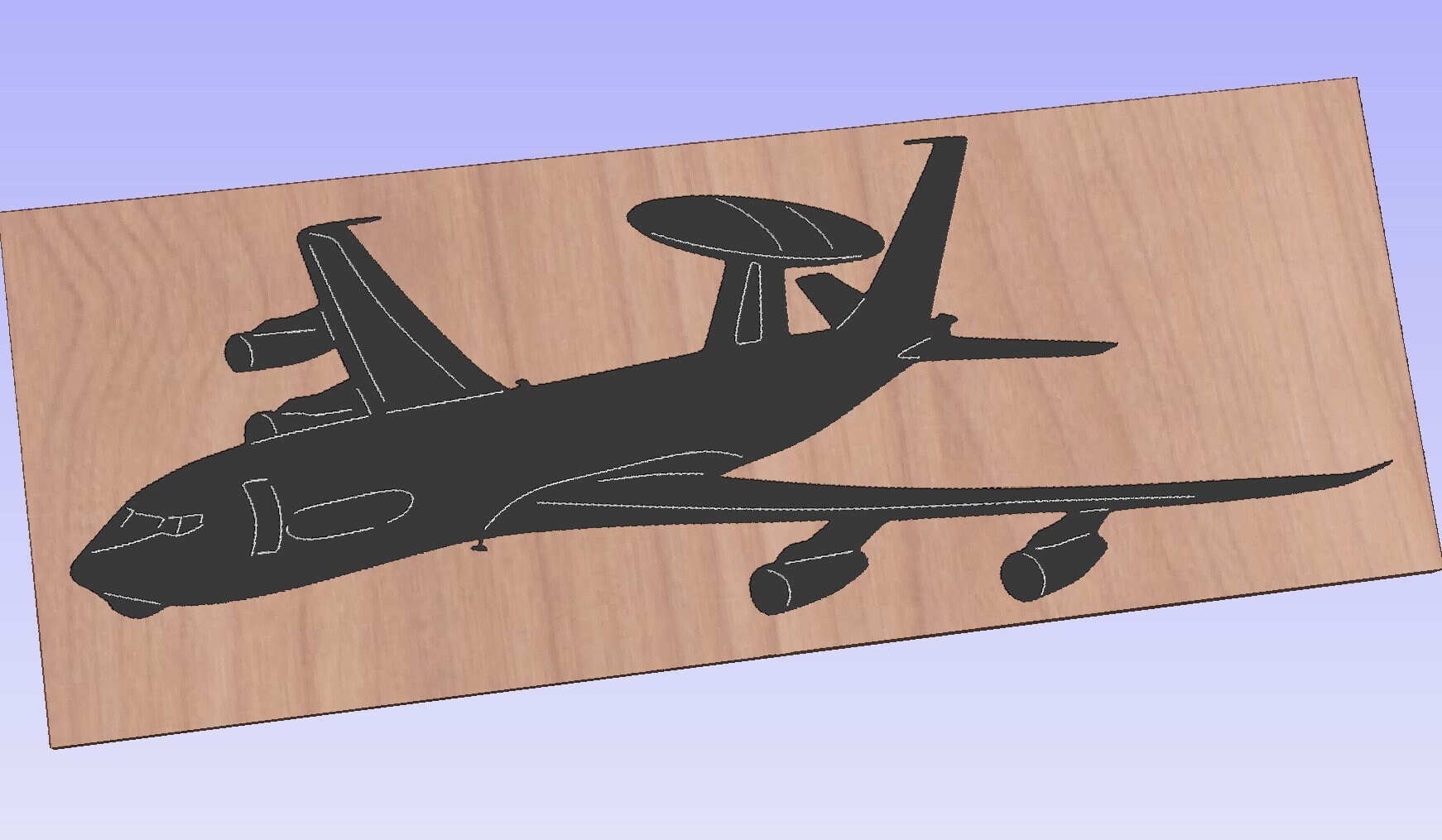 AWACS Plane crv3d, Crv, Dxf, Ai, Svg, Eps, Pdf, Aspire File, Vcarve Pro ...