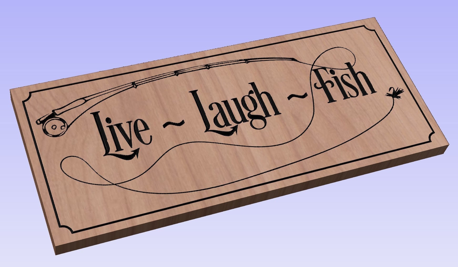 Live Laugh Fish Crv3d Crv Dxf Ai Svg Eps Pdf Aspire - Etsy
