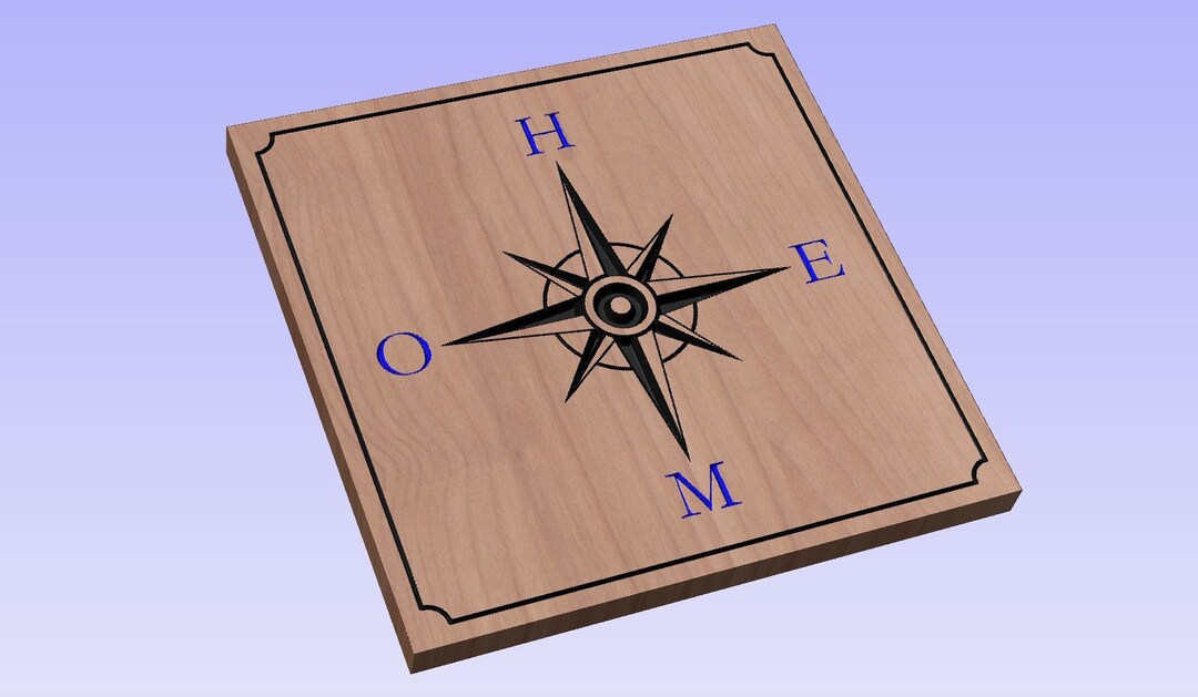 Home Compass - Crv3d, Crv, Dxf, Ai, Svg, Eps, Pdf, Aspire File, Vcarve ...