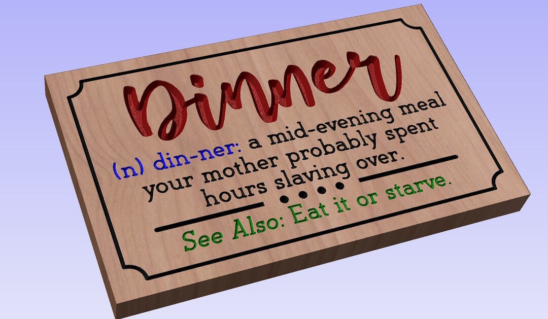 Dinner Definition - Crv3d, Crv, Dxf, Ai, Svg, Eps, Pdf, Aspire File ...