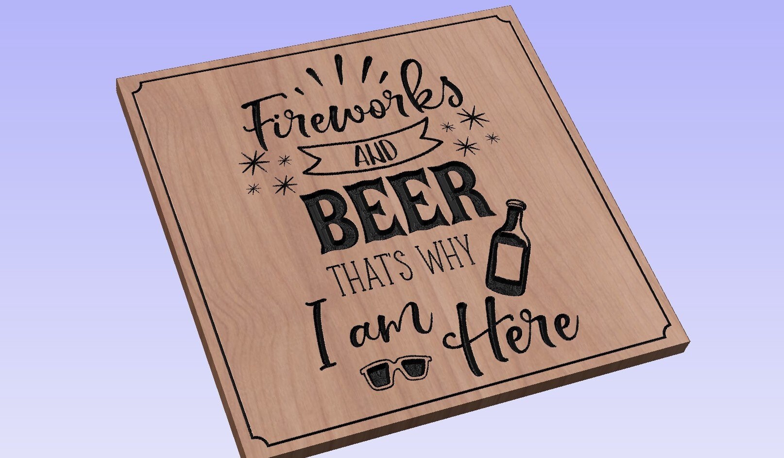 Fireworks and Beer Sign - CNC Router File (digital Download) - Etsy