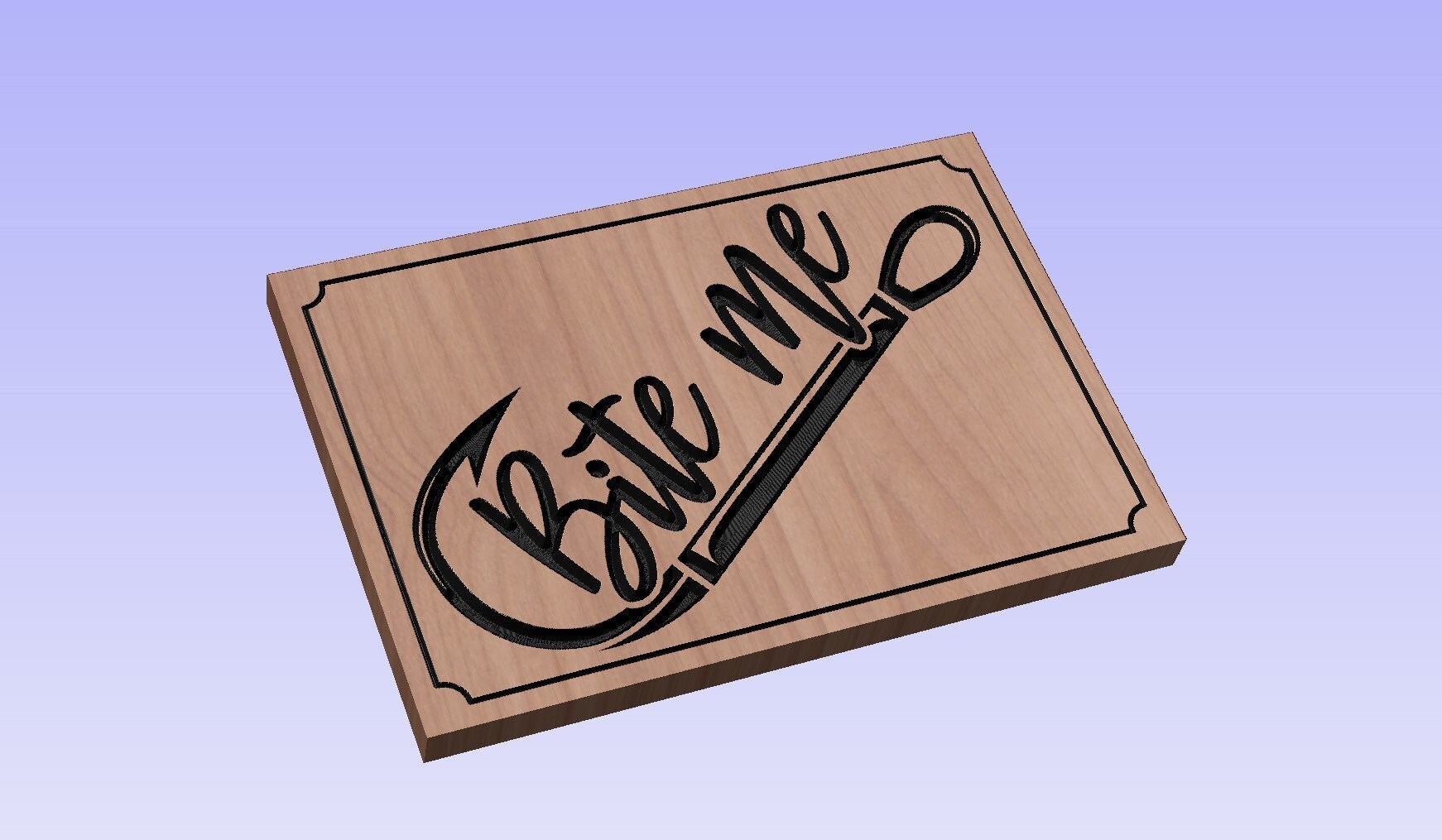 Bite Me Fish Hook - Crv3d, Crv, Dxf, Ai, Svg, Eps, Pdf, Aspire File ...