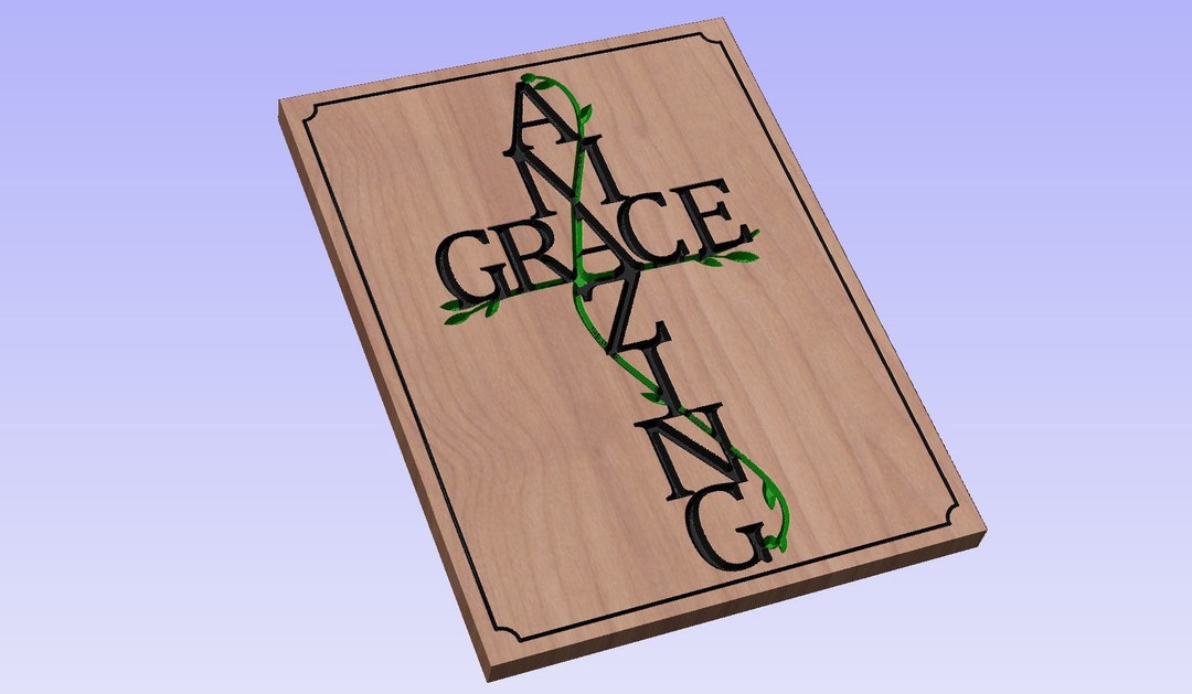 Amazing Grace Vine - Crv3d, Crv, Dxf, Ai, Svg, Eps, Pdf, Aspire, Vcarve ...