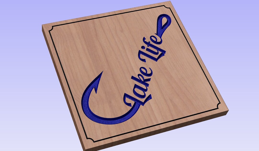 Lake Life - Fish Hook Design, - Crv3d, Crv, Dxf, Ai, Svg, Eps, Pdf ...