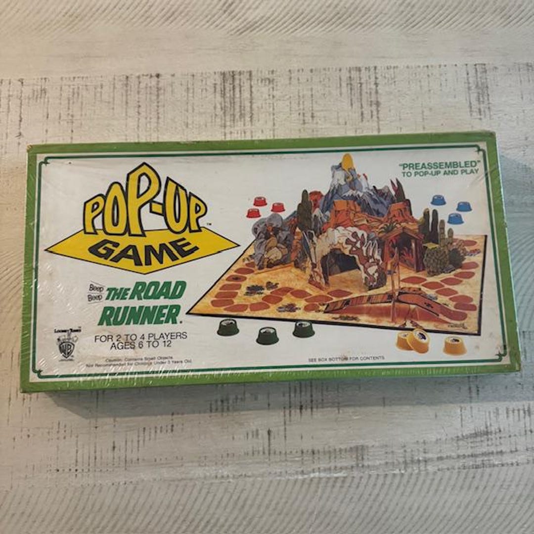1980s Whitman Looney Tunes Road Runner Pop‑up Game — Factory Sealed ...