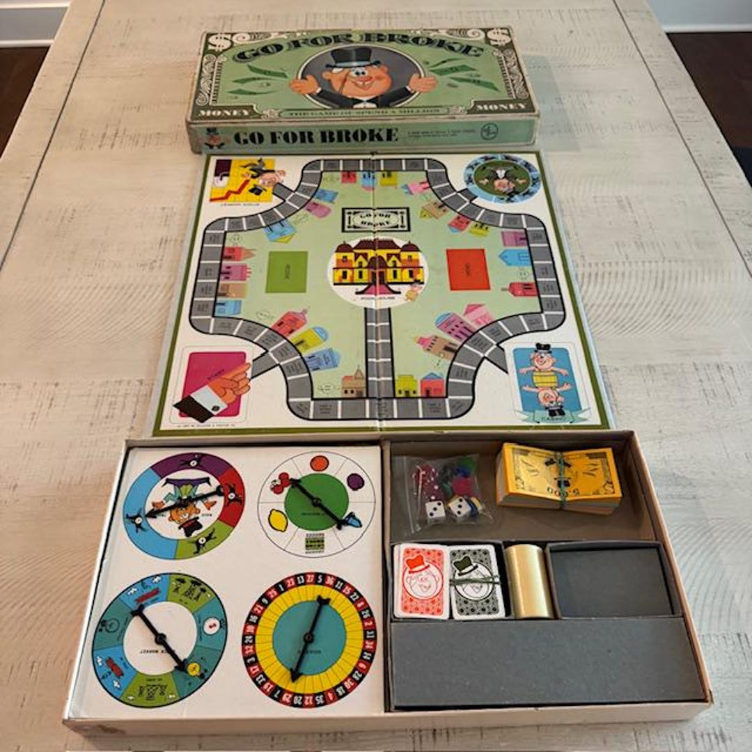 Vintage 1965 Selchow Righter Go For Broke Board Game Etsy