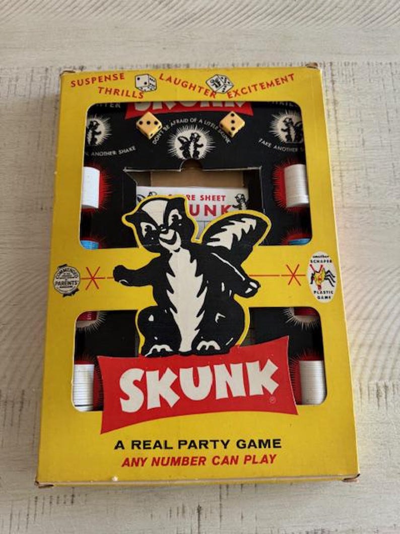 Rare, Vintage 1953 Schaper Skunk Dice and Board Game - Etsy