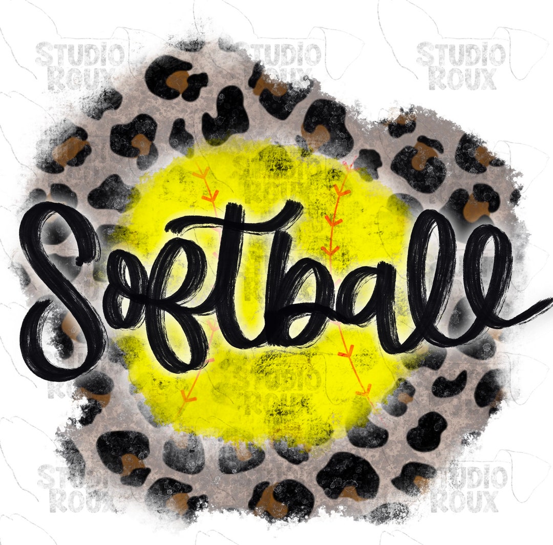 Softball Distressed Leopard PNG Digital Download - Softball Sublimation ...