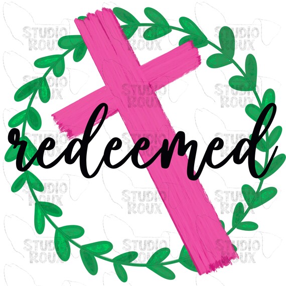 Redeemed With Pink Cross PNG Digital Download Christian - Etsy