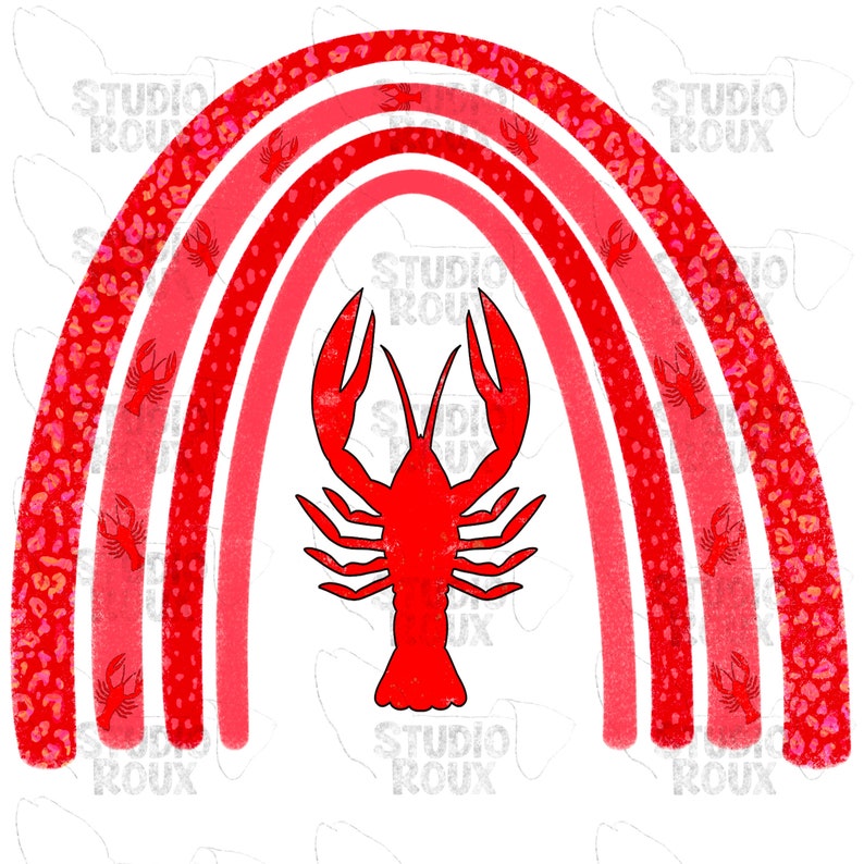 Crawfish Rainbow Design PNG Digital Download - Crawfish Sublimation ...