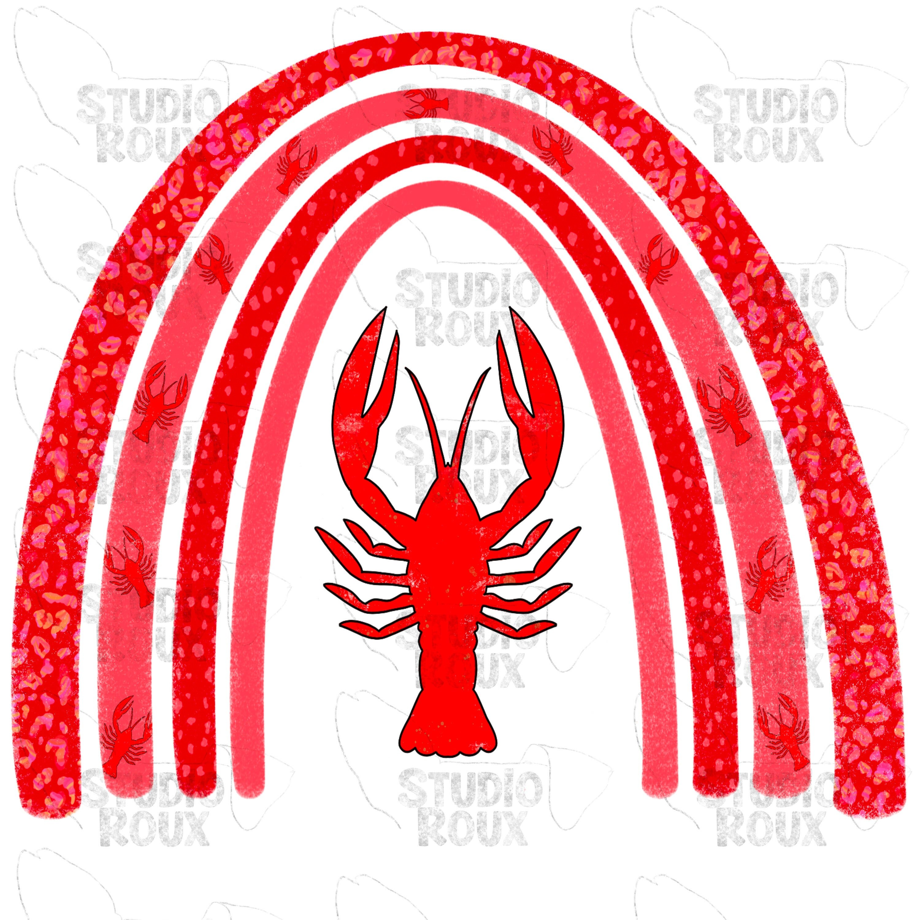 Crawfish Rainbow Design PNG Digital Download - Crawfish Sublimation ...