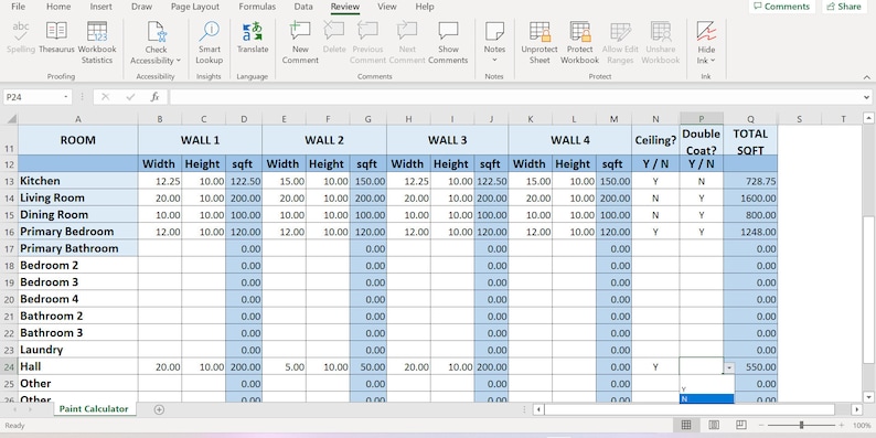 Paint Calculator | Excel Paint Calculator | Property Management ...