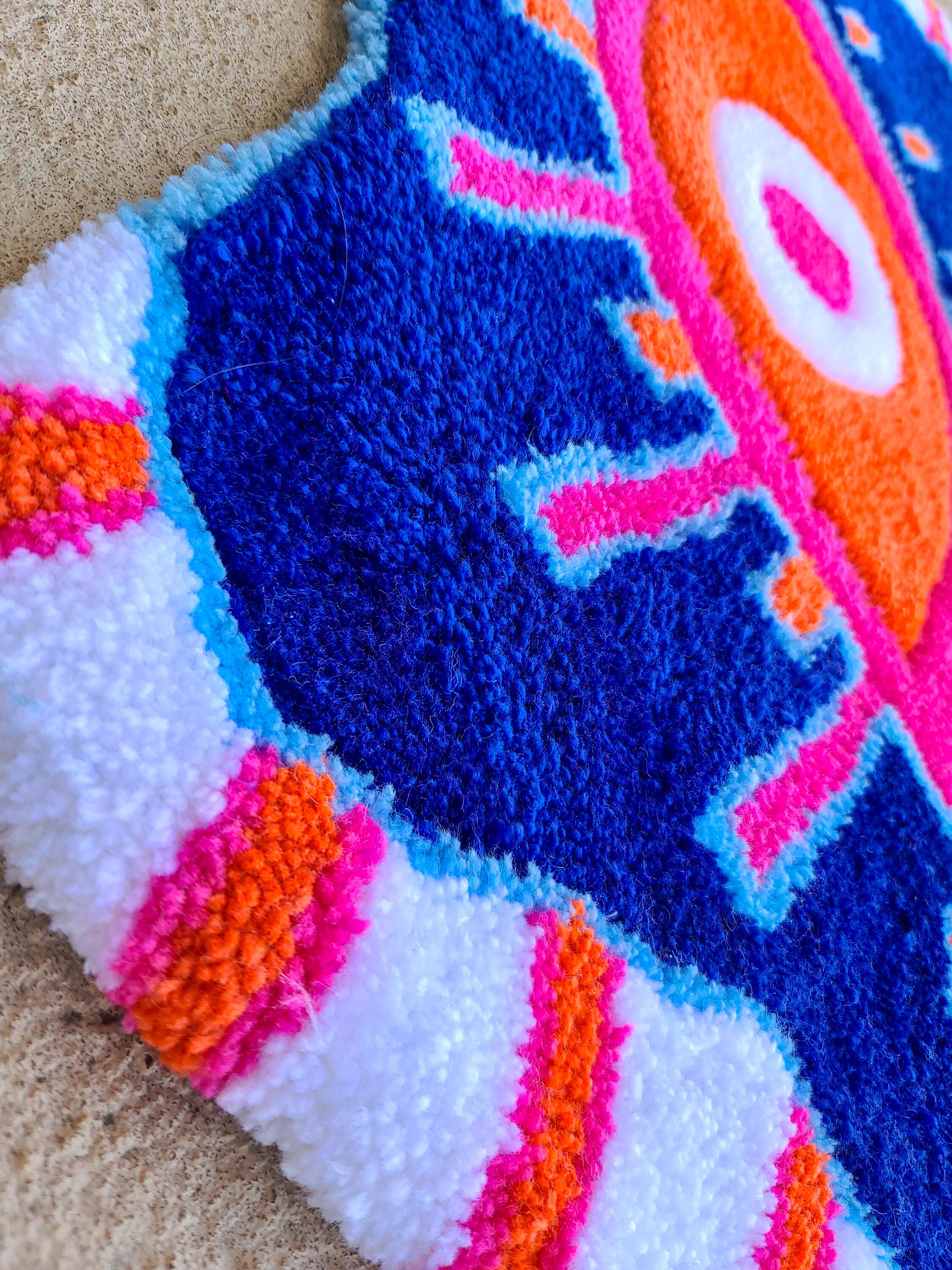 CUSTOM Hand Tufted "evil Eye" Area Rug Various Sizes Colorful Home ...