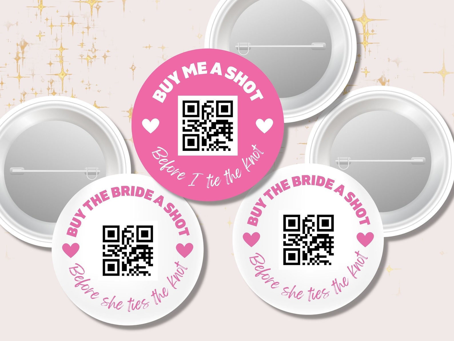 Buy the Bride a Shot Venmo QR Code Buttons, Buy the Bride a Drink ...