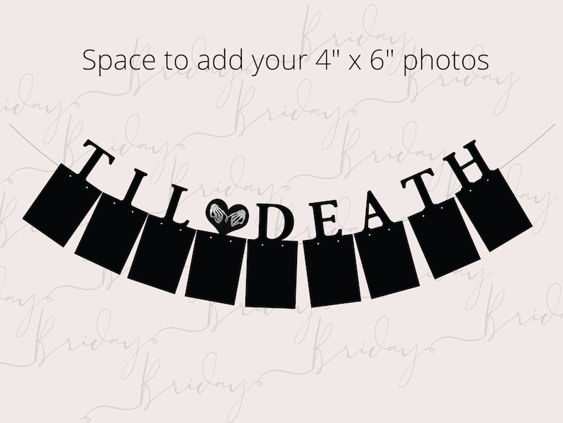 Til Death Skeleton Holding Hands Photo Banner Bride to Be Photo Banner ...