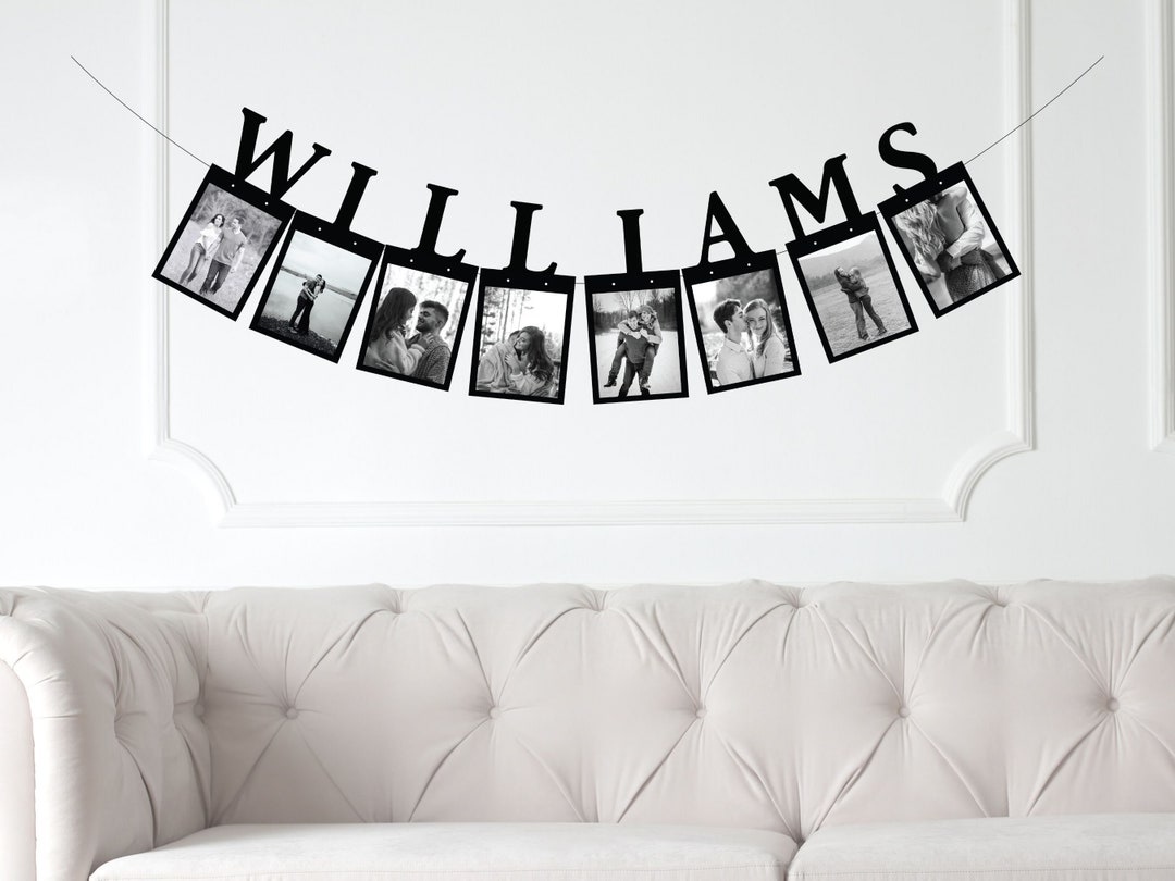 Last Name Photo Banner / Bachelorette Party Decorations / Bridal Shower ...