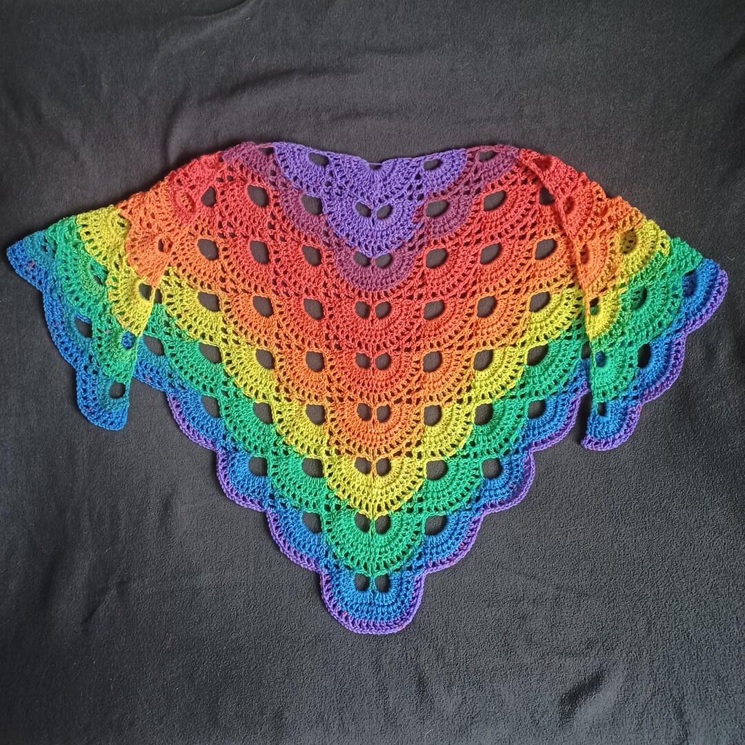 Handmade Crochet Virus Shawl: Rainbow Pride Scarf - Etsy