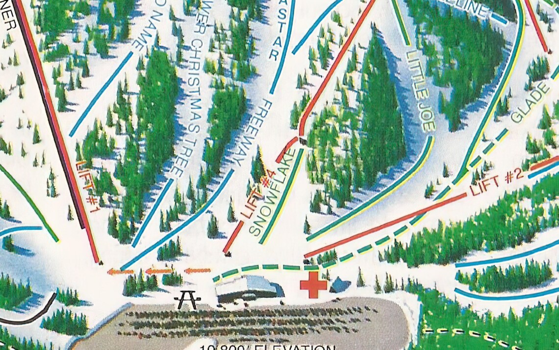 1984 MONARCH MOUNTAIN Ski Trail Map Ski Map, Ski Art, Ski Decor, Ski ...