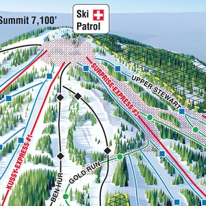 2021 Terry Peak Ski Trail Map - Vintage Ski Lodge Decor - Etsy
