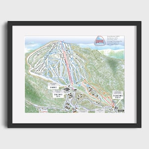 2021 BURKE MOUNTAIN Ski Trail Map - Ski Home Decor, Ski Lodge Wall ...