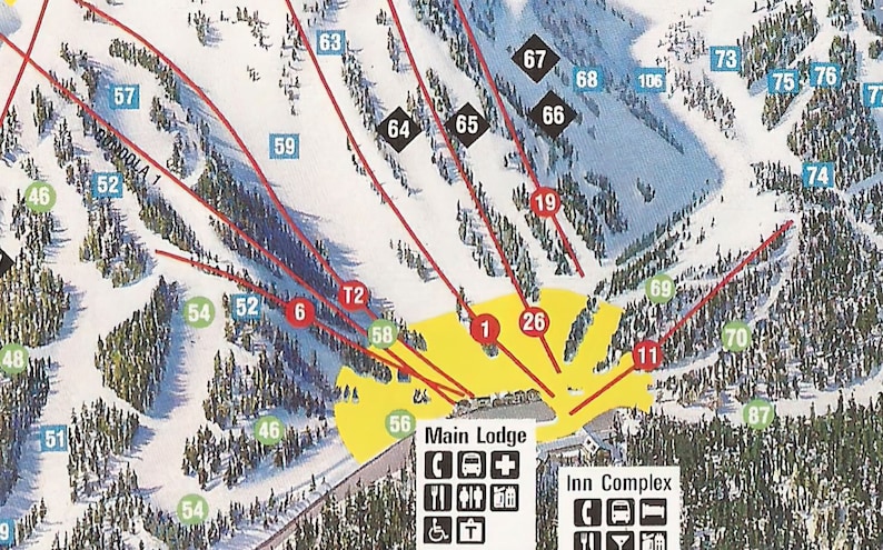 1991 MAMMOTH MOUNTAIN Ski Trail Map Ski Map Ski Art Ski - Etsy