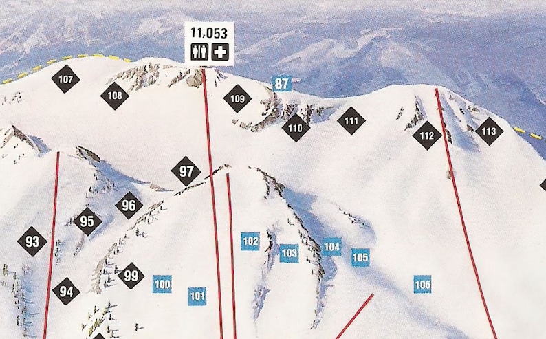 1991 MAMMOTH MOUNTAIN Ski Trail Map Ski Map Ski Art Ski - Etsy