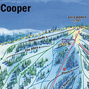 2021 COOPER / CHICAGO RIDGE Ski Trail Map - Ski Home Decor, Ski Lodge ...