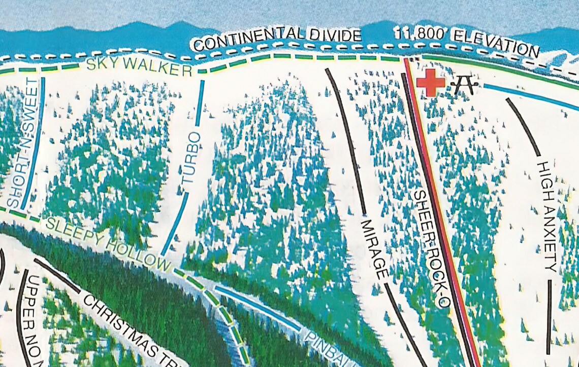 1984 MONARCH MOUNTAIN Ski Trail Map Ski Map, Ski Art, Ski Decor, Ski ...