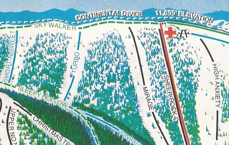 1984 MONARCH MOUNTAIN Ski Trail Map Ski Map, Ski Art, Ski Decor, Ski ...