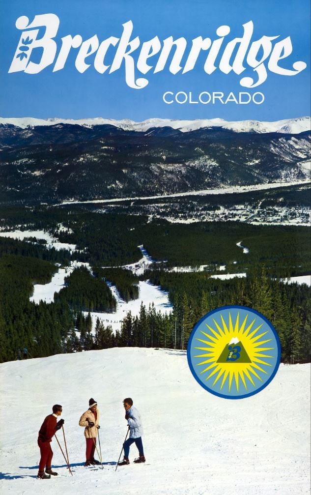 Vintage BRECKENRIDGE Ski Poster Print - Vintage Ski Art, Ski Home Decor ...
