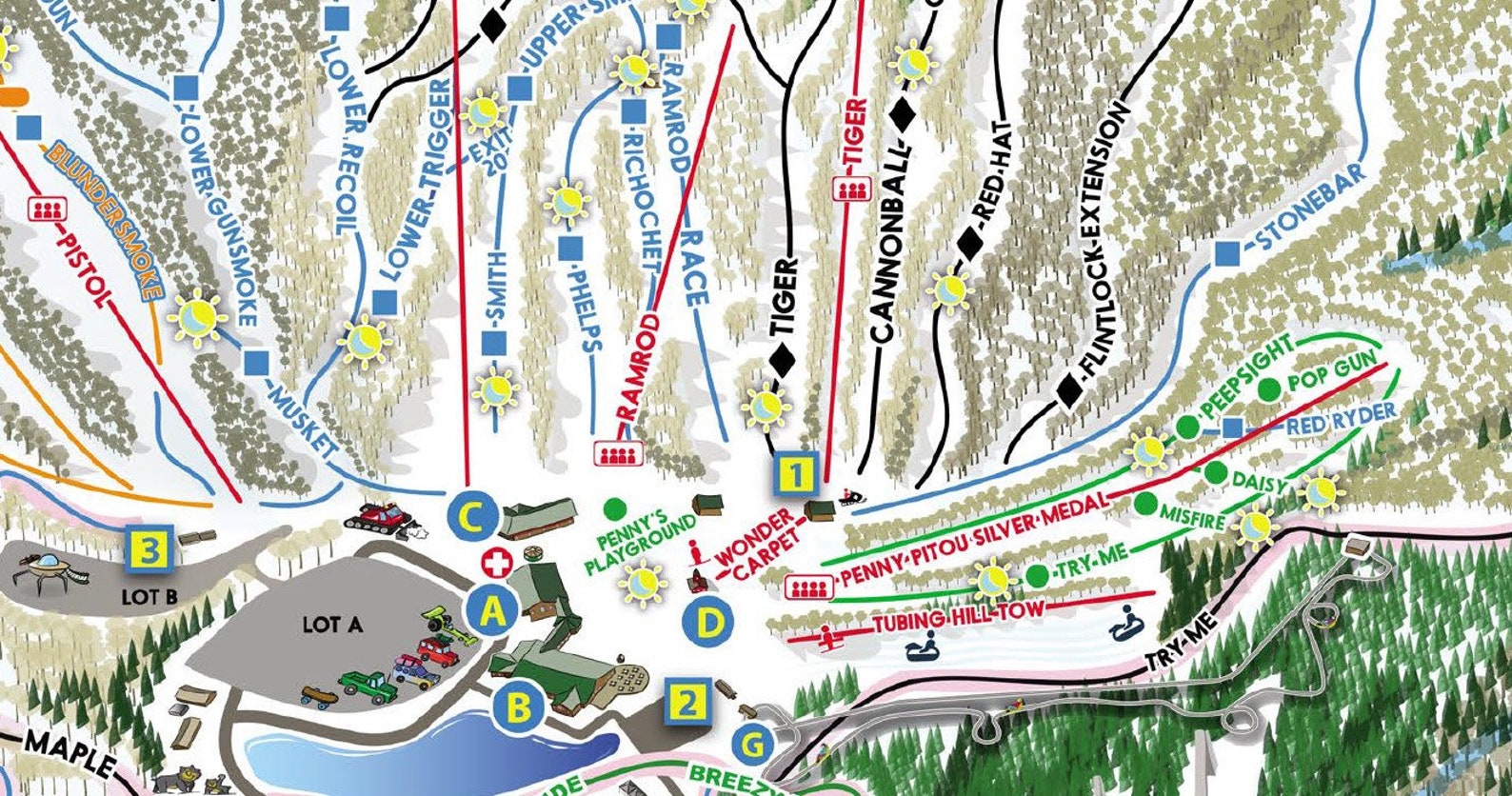 2021 GUNSTOCK MOUNTAIN Resort Ski Trail Map - Ski Home Decor, Ski Lodge ...