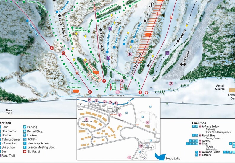 2021 Greek Peak Ski Trail Map Print - Vintage Ski Resort Poster - Etsy