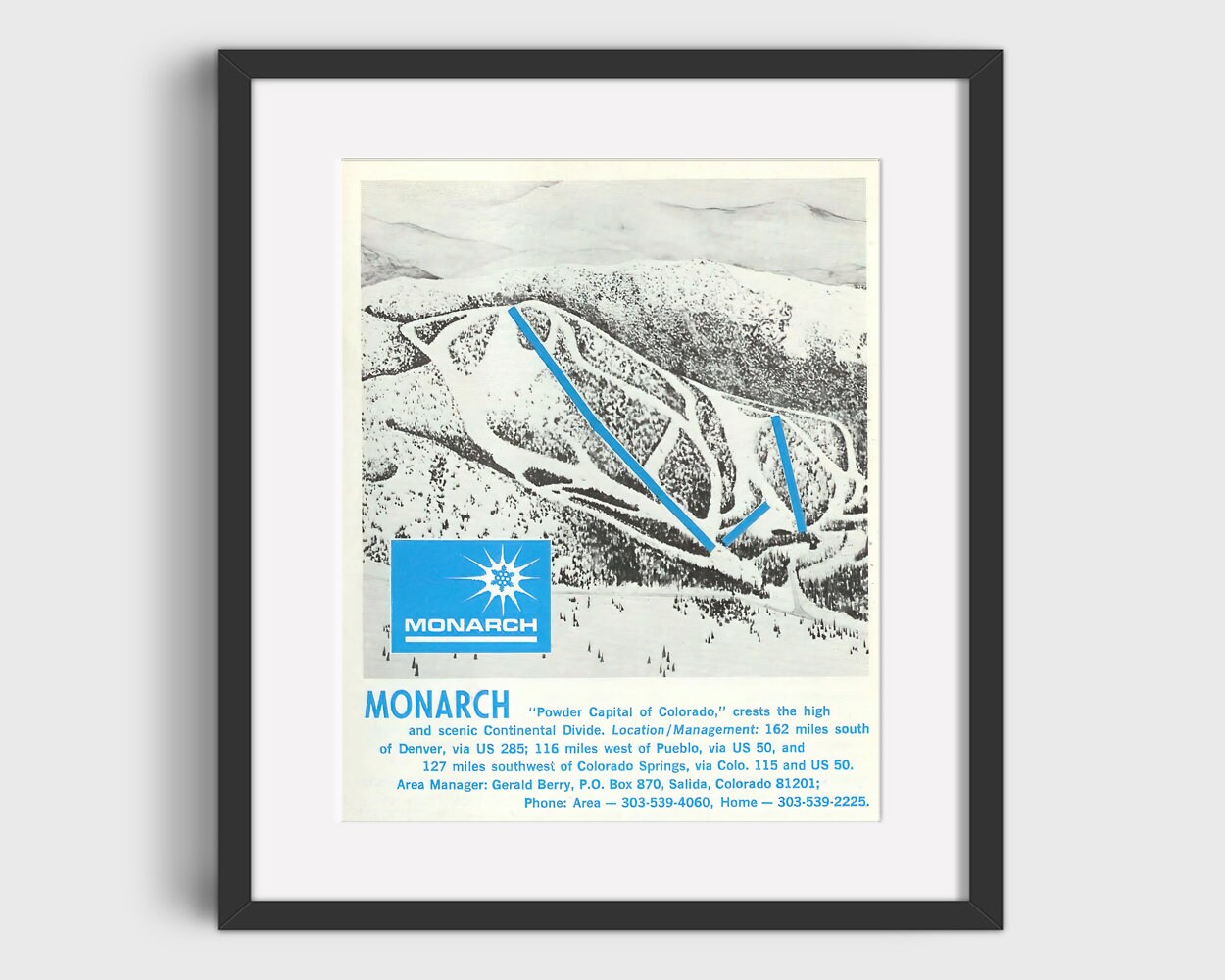 1967 Monarch Mountain Ski Trail Map Art Print - Etsy