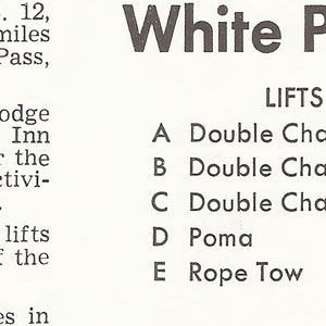 1985 WHITE PASS Ski Trail Map - Ski Home Decor, Ski Lodge Wall Decor ...