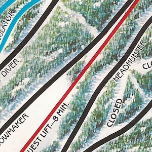 1984 GRANBY RANCH Ski Trail Map - Ski Home Decor, Ski Lodge Wall Decor ...